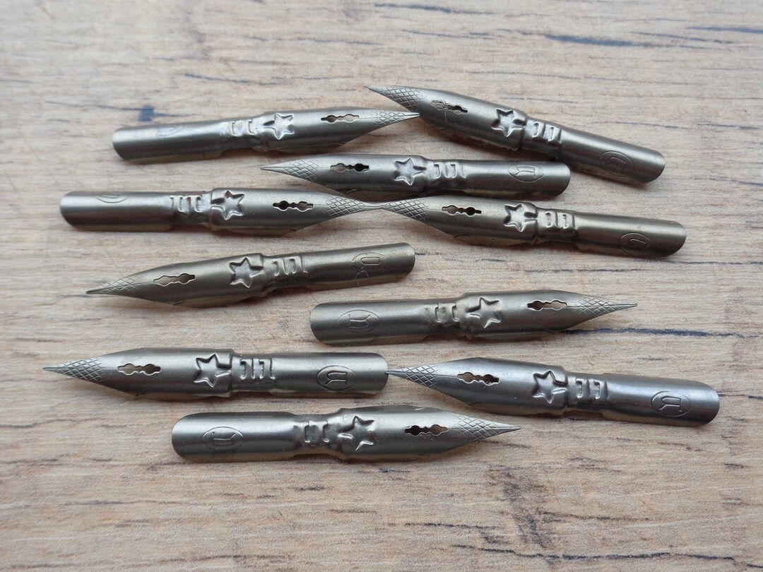 Set of 10 Dip Pen Nibs With Stars Vintage Soviet Ink Dip Pen Sets ...