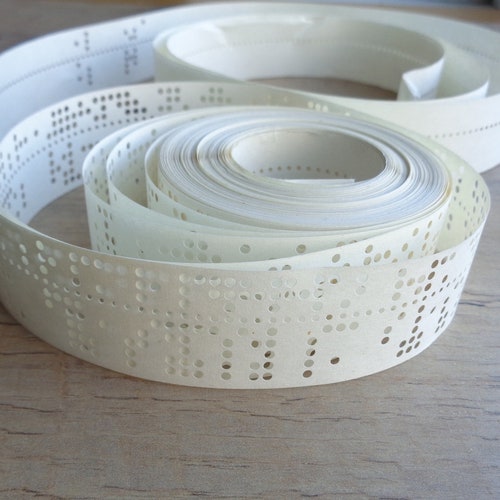 Vintage Mainframe Perforated Computer Punched Paper Tape With - Etsy