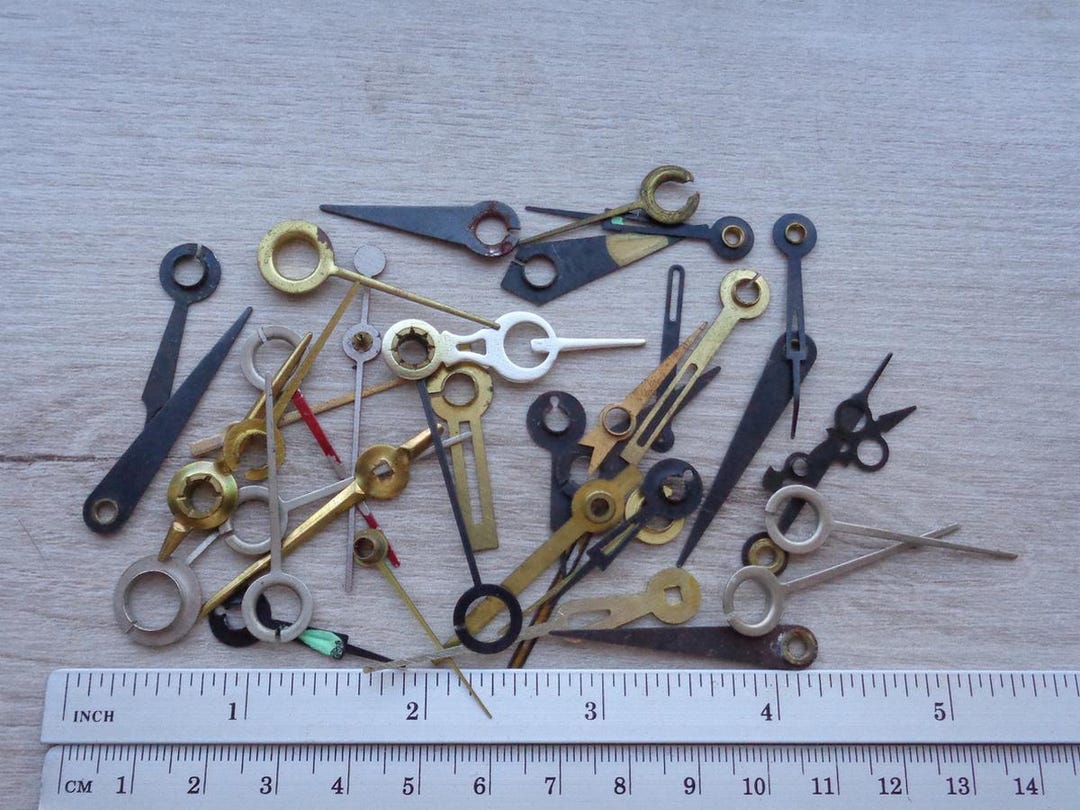 SET of 38 Clock Hands Parts of Vintage Clock/equipment Brass-bronze ...