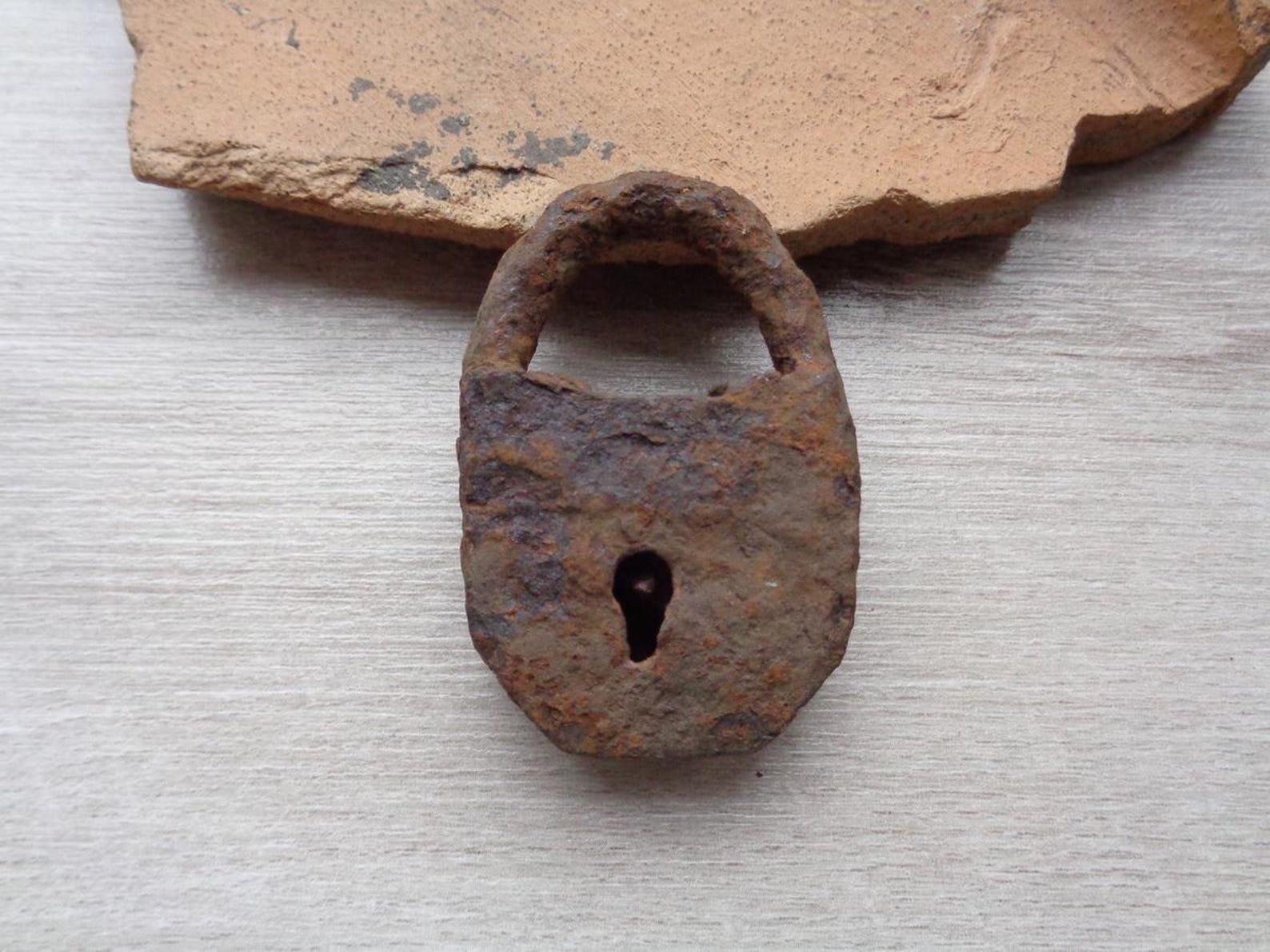 Ancient Rusty Iron Padlock 19th Century Original Patina Old Metal Lock ...