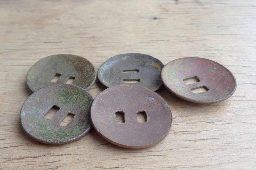 SET of 5 Ancient Brass Buttons 19th Century Archaeological Finds ...