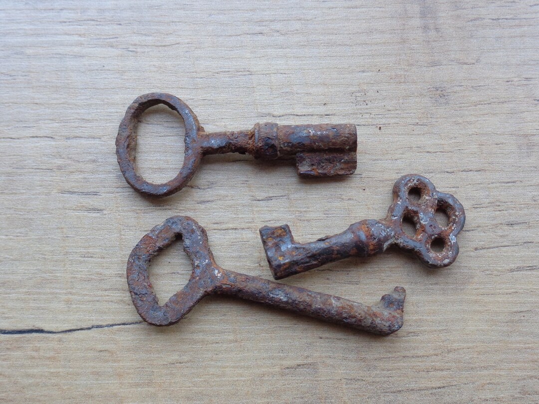 SET of 3 Antique Iron Keys 19th Century Original Patina Rare Authentic ...