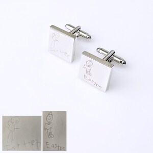 Children Drawing Cufflinks | Cuff Links | Handwriting Cufflinks ...
