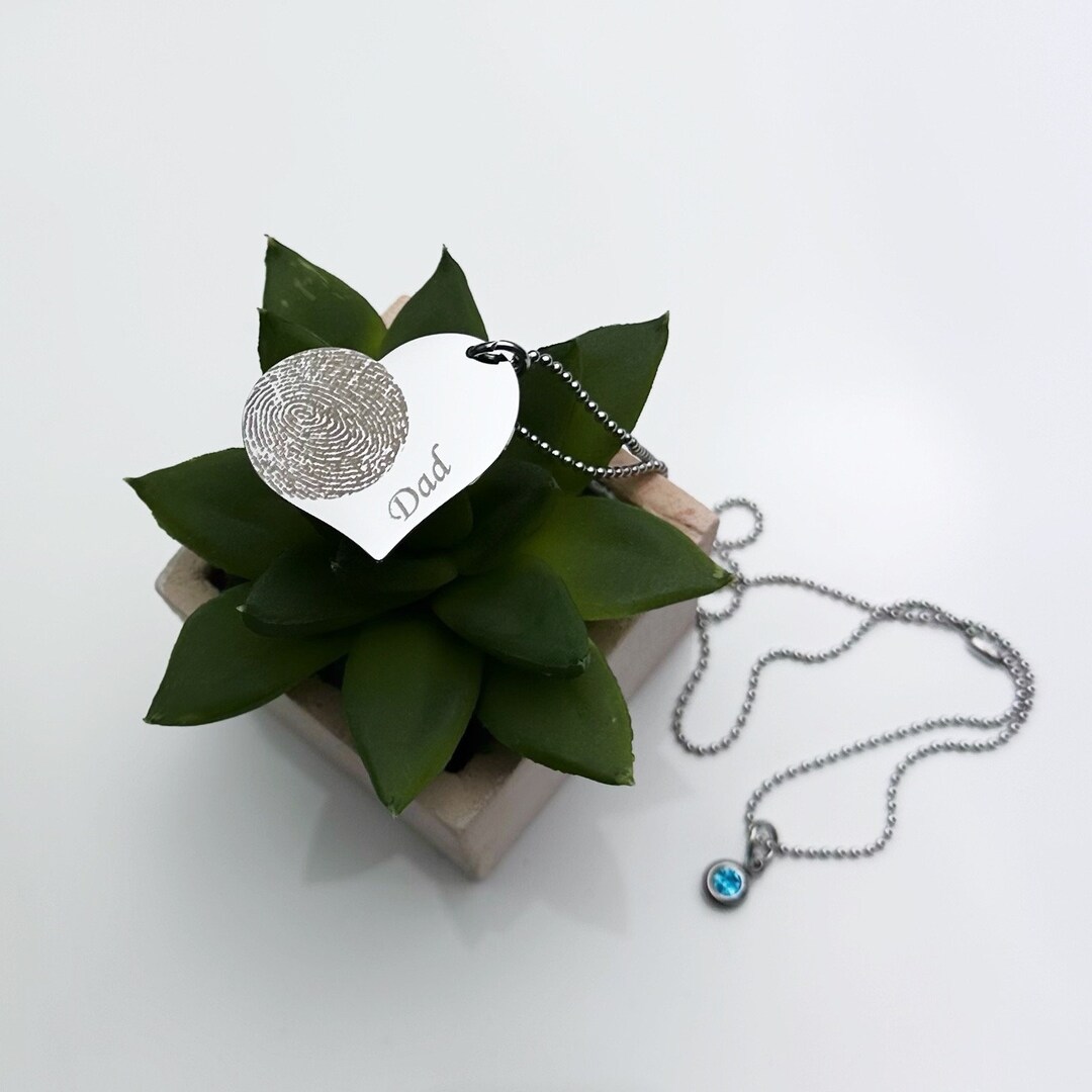 Fingerprint Necklace, Fingerprint Jewelry, Memorial Necklace, Loved ...