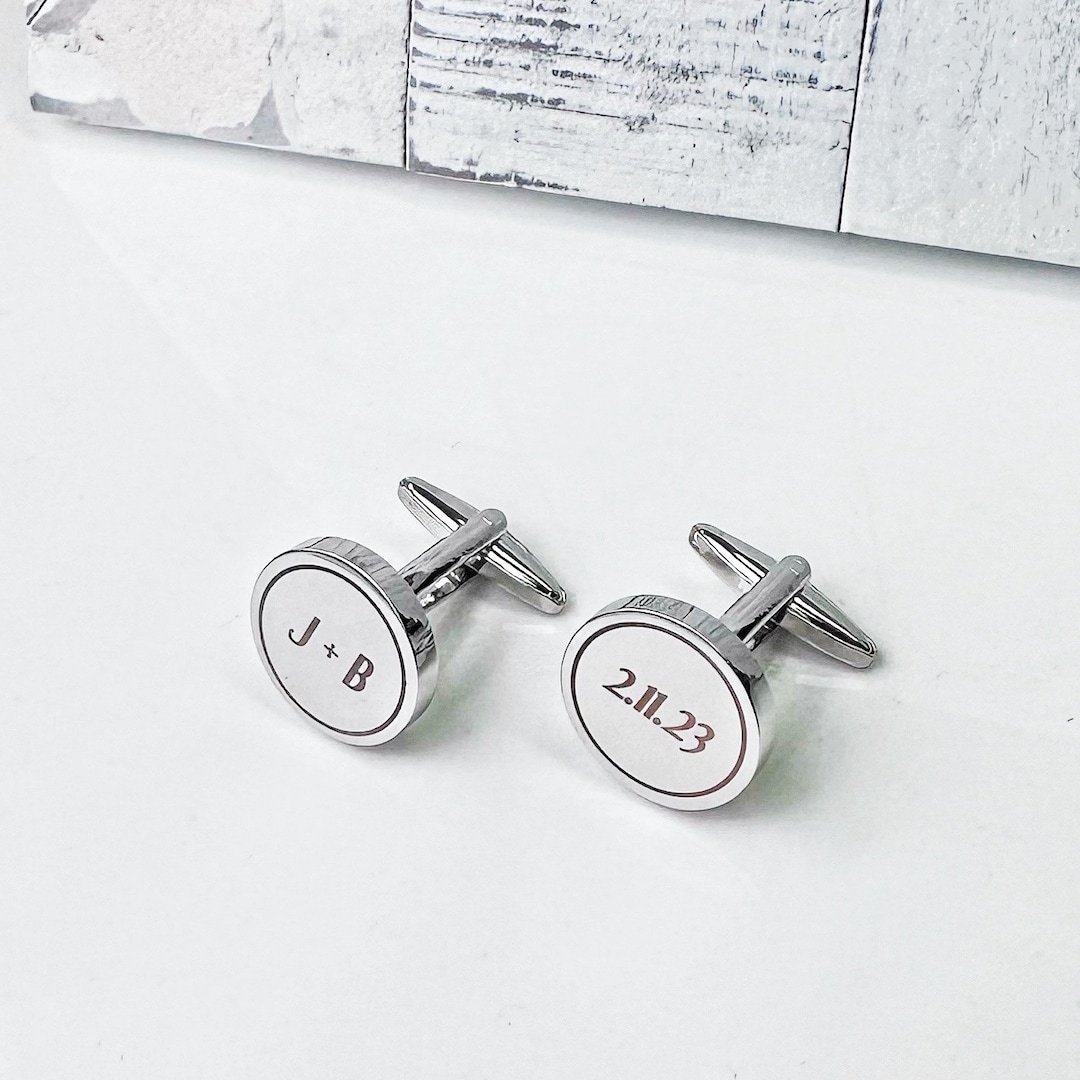 Engraved Cufflinks, Personalized Wedding Cufflinks, Groom Wedding ...