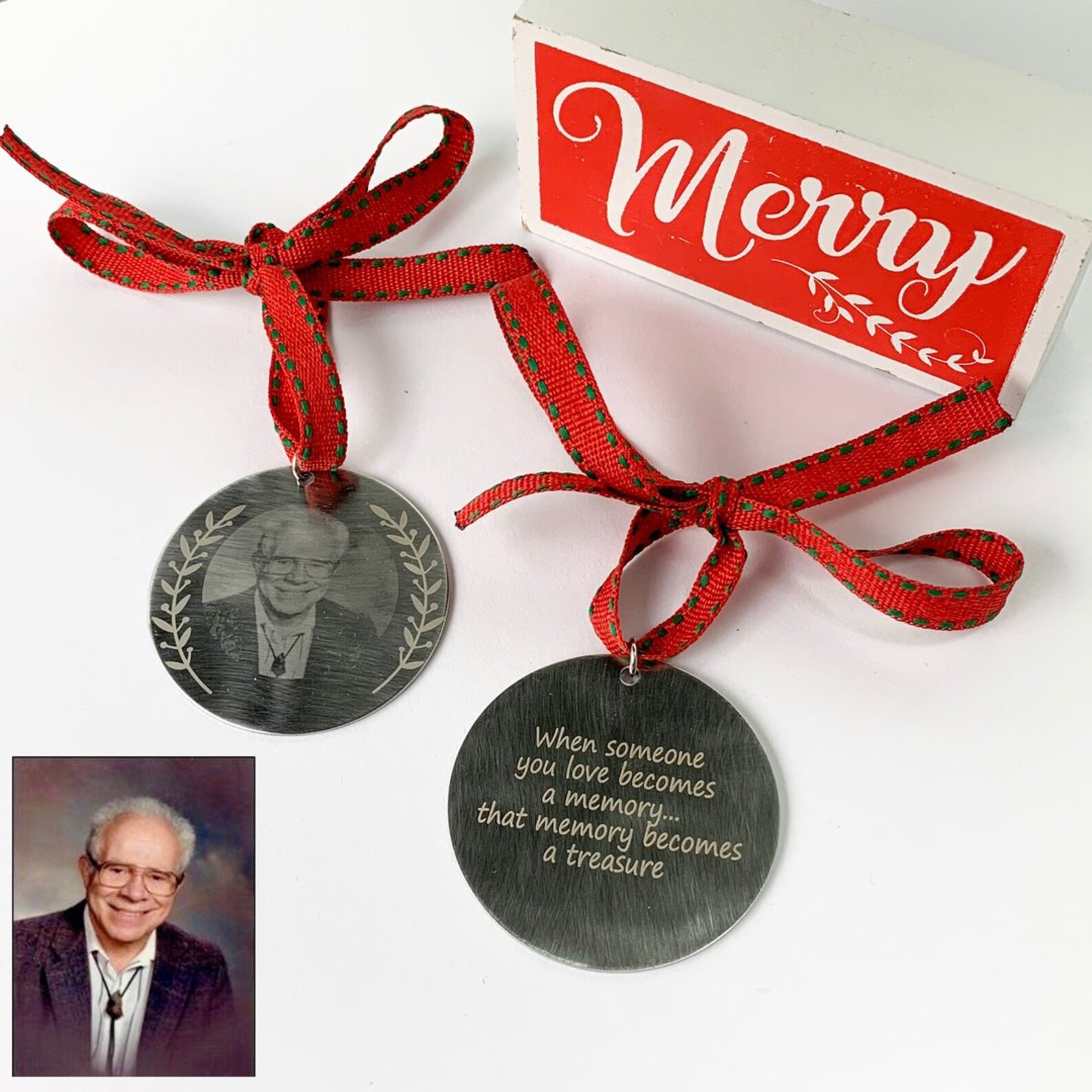 Personalized Christmas Ornament Engraved Photo Custom - Etsy