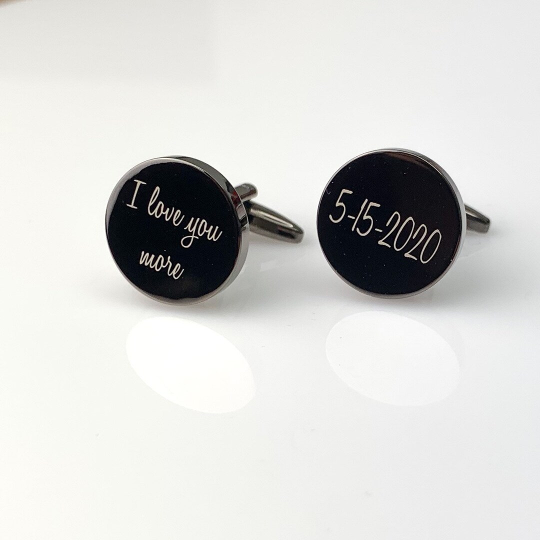 Black Cuff Links, Cufflinks, Wedding Present, Handwriting Cufflinks ...