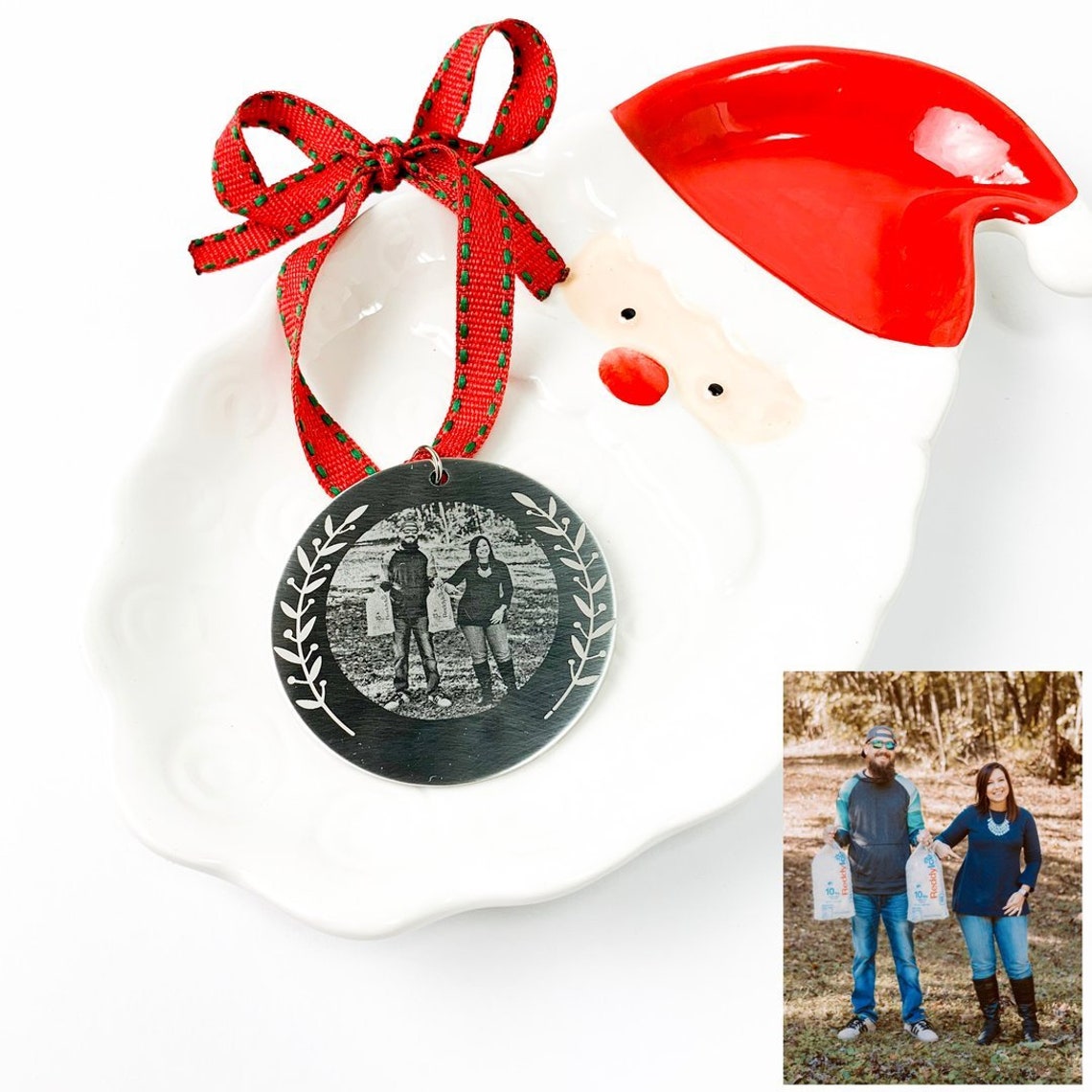 Personalized Christmas Ornament Engraved Photo Custom - Etsy