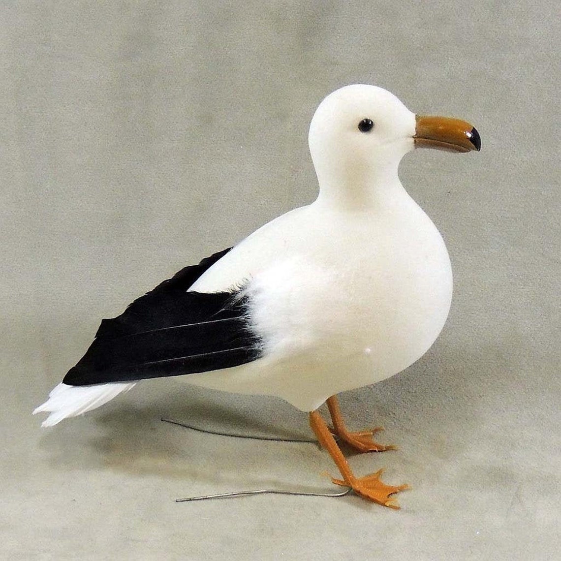 Artificial Seagull, 7.5x10 Inch, Standing Seagull With Wired Feet, per ...