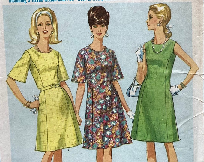 Simplicity 6937, Misses A-line Dress, Half Size 16 1/2, Bust 37 ...