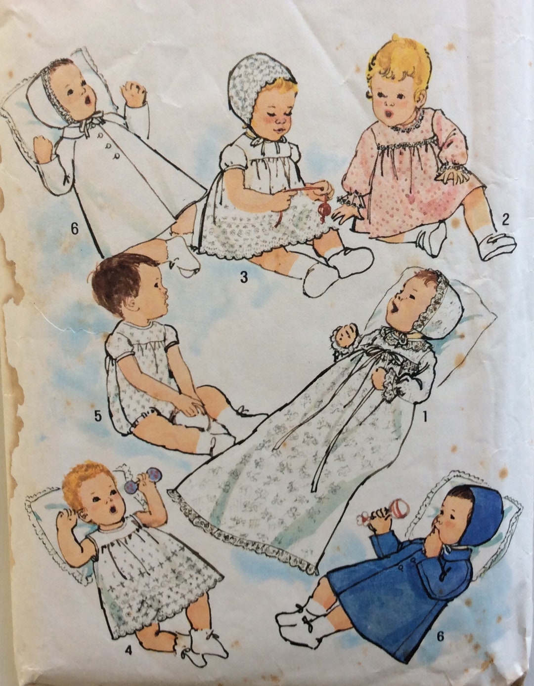 Simplicity 6072, Infants Layette, Size Newborn or Size 6 Months ...