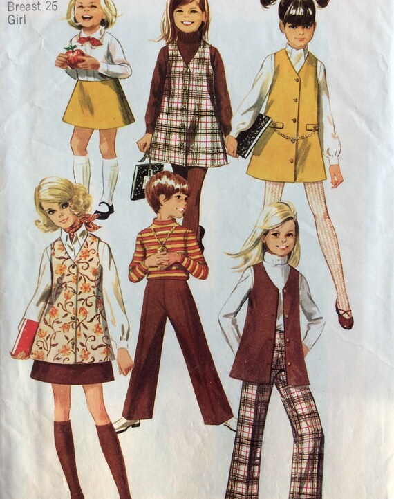 Simplicity 8377 Girls Jumper or Vest Skirt and Pants Size 8 - Etsy