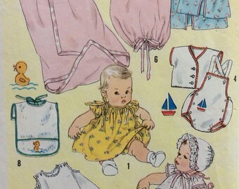 Vintage Sewing PATTERN Simplicity 4060 1952 Infants Layette - Etsy