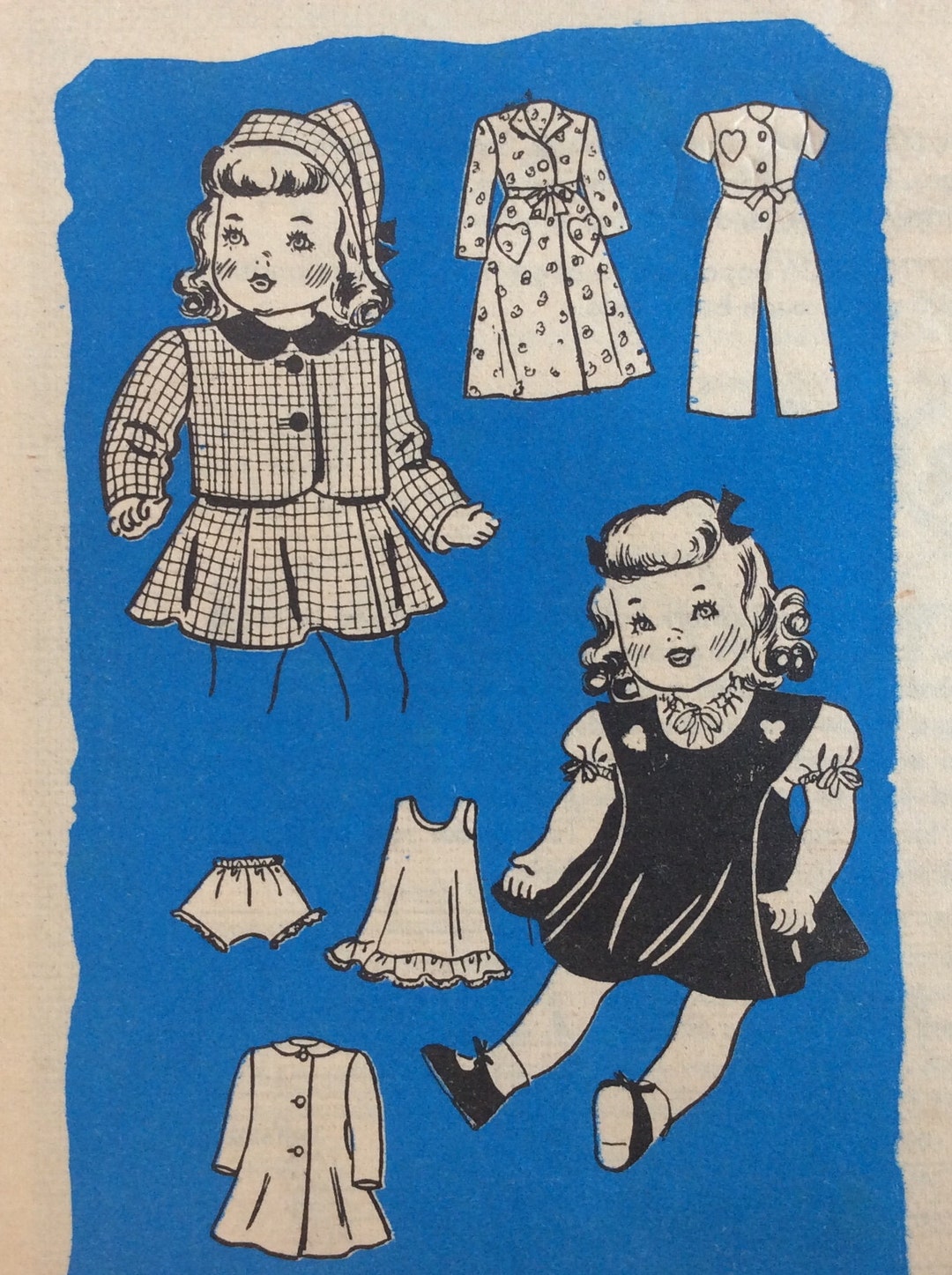 Mail Order 4531, Doll Wardrobe, 22” Doll, Vintage 1950’s Sewing Pattern ...