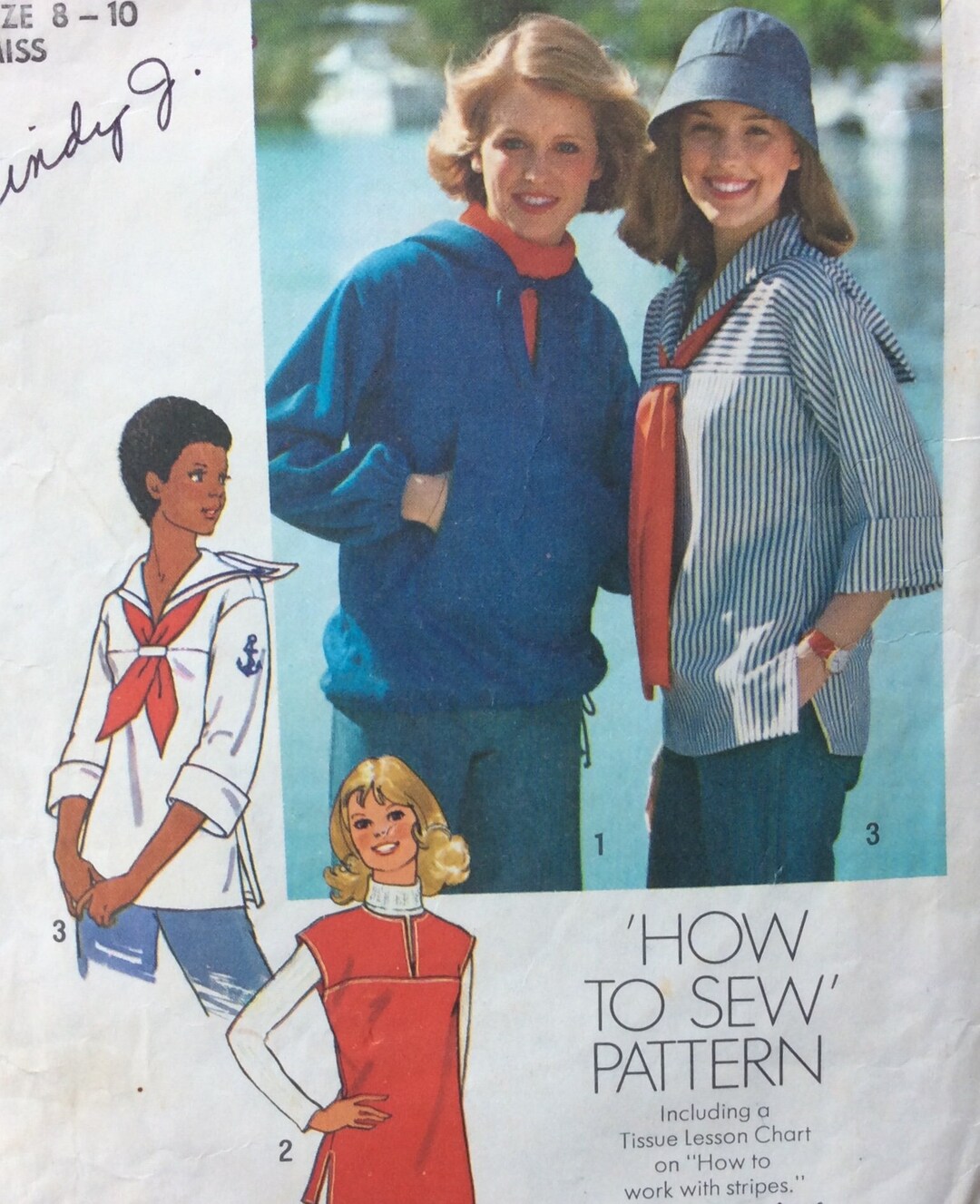 Simplicity 7564, Misses Sailor Top, Size Small, Size 8-10, Bust 31 1/2 ...