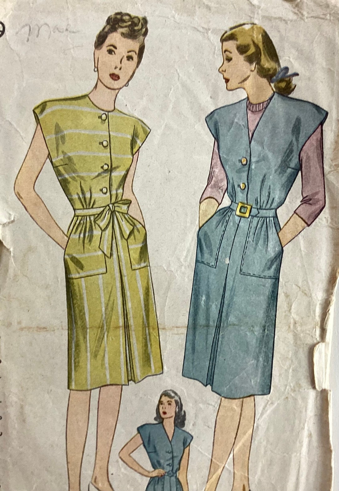 Simplicity 1369, Misses Dress and Jumper, Size 16, Bust 34, Vintage ...