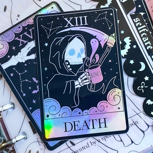 Death Skull Holographic Vinyl Sticker - Etsy