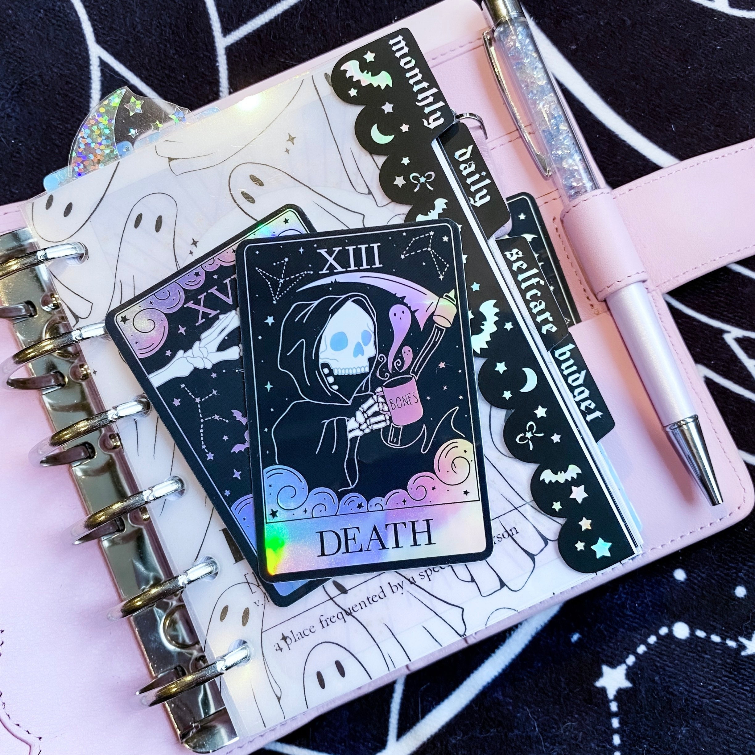 Death Skull Holographic Vinyl Sticker - Etsy