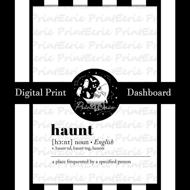Haunt Definition Dark Aesthetic Dashboard - Instant Digital Download ...