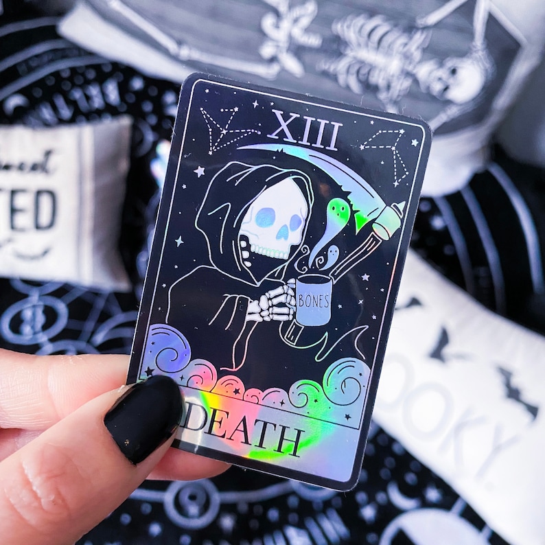 Death Skull Holographic Vinyl Sticker - Etsy