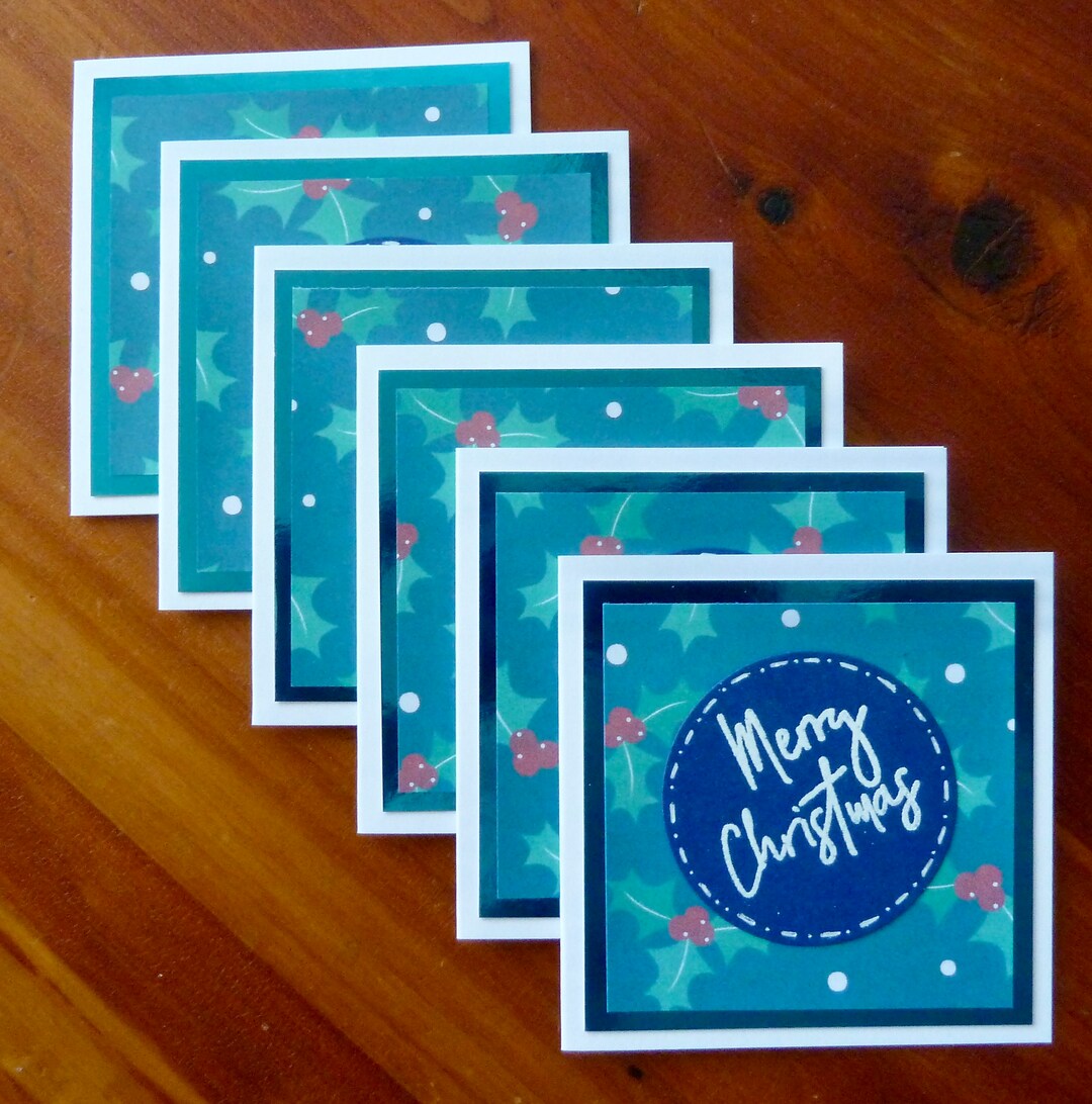 Set of 6 Mini Cards With Envelopes, Handmade 3x3 Holiday Notecards ...