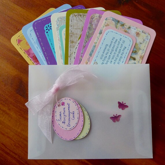 Packet 2 of Inspiring Bible Cards 7 Handmade Scripture - Etsy