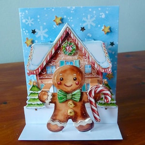 Fun Christmas Card, Gingerbread Boy Card, 3D Interactive Christmas ...