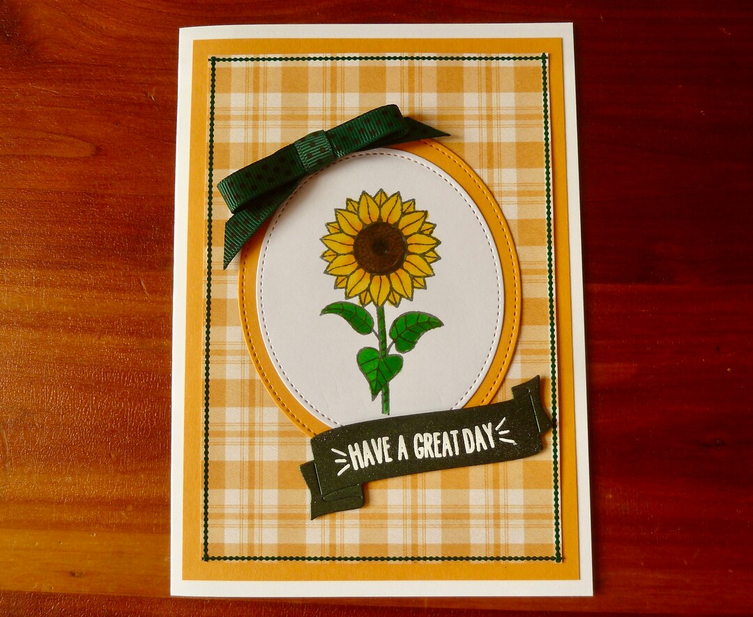 Pretty Sunflower Mothers Day Card, Handmade 5x7 Birthday Card, Hand ...