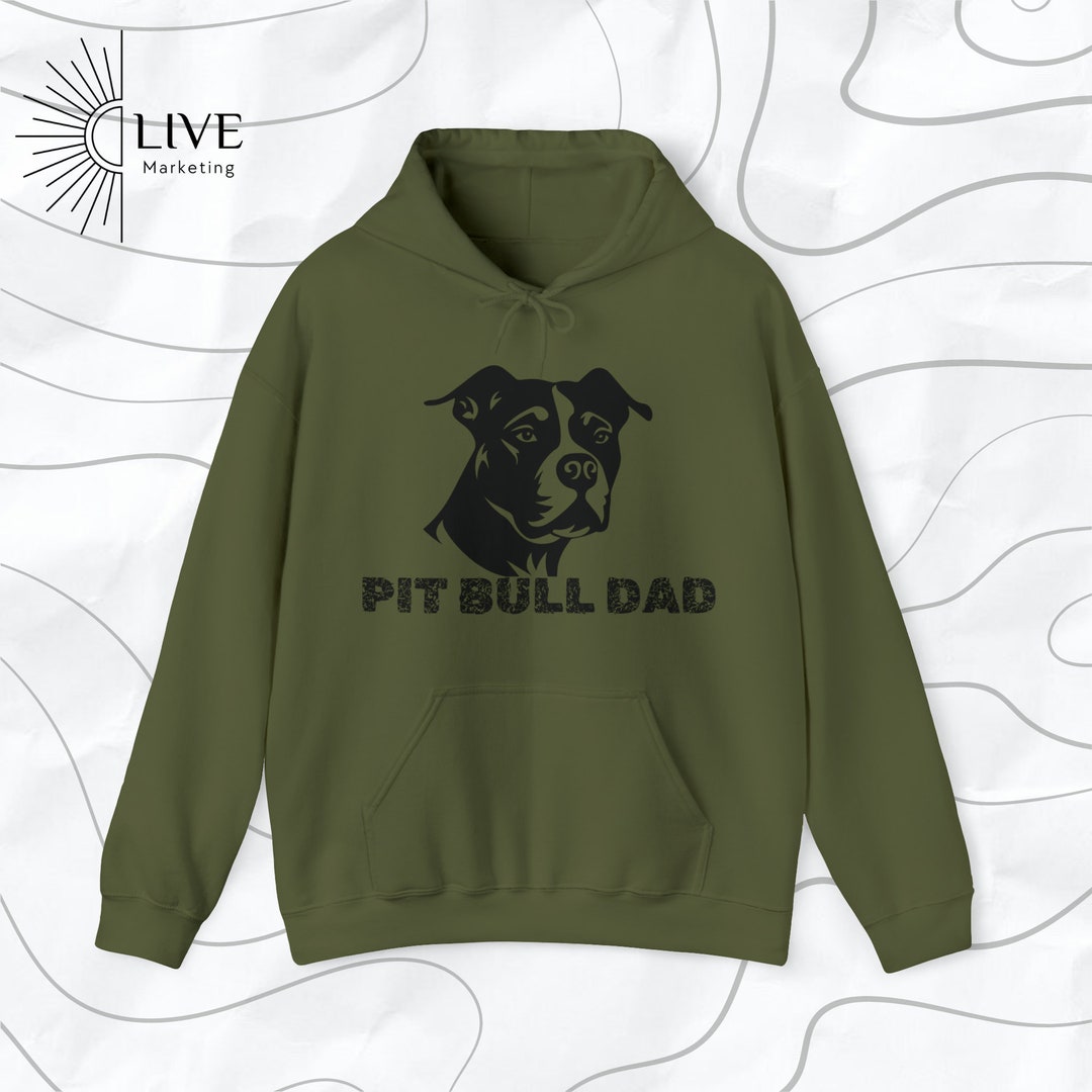 Pit Bull Dad Hooded Sweatshirt Save a Pitt. - Etsy