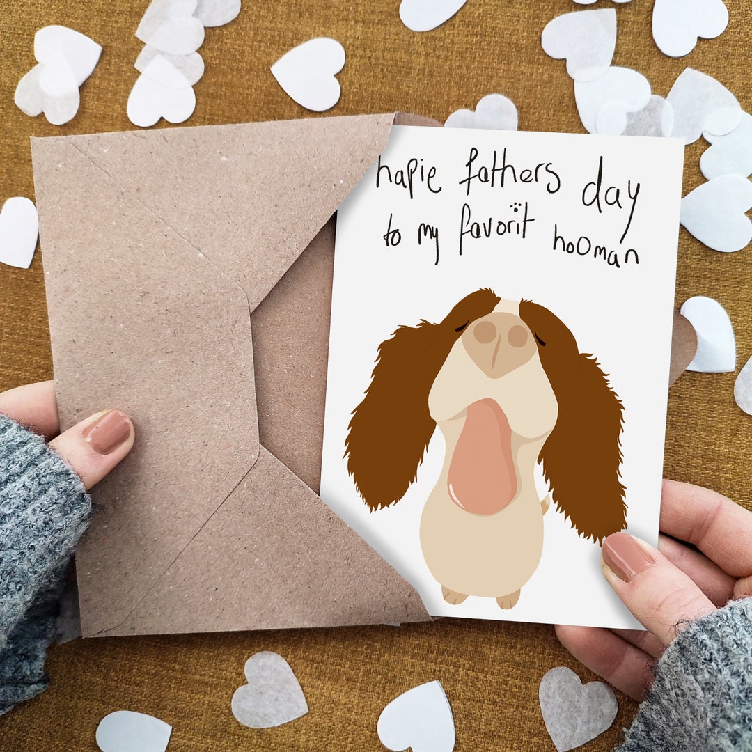 Funny Spaniel Fathers Day Card – From the Dog, Favorite Human - Etsy