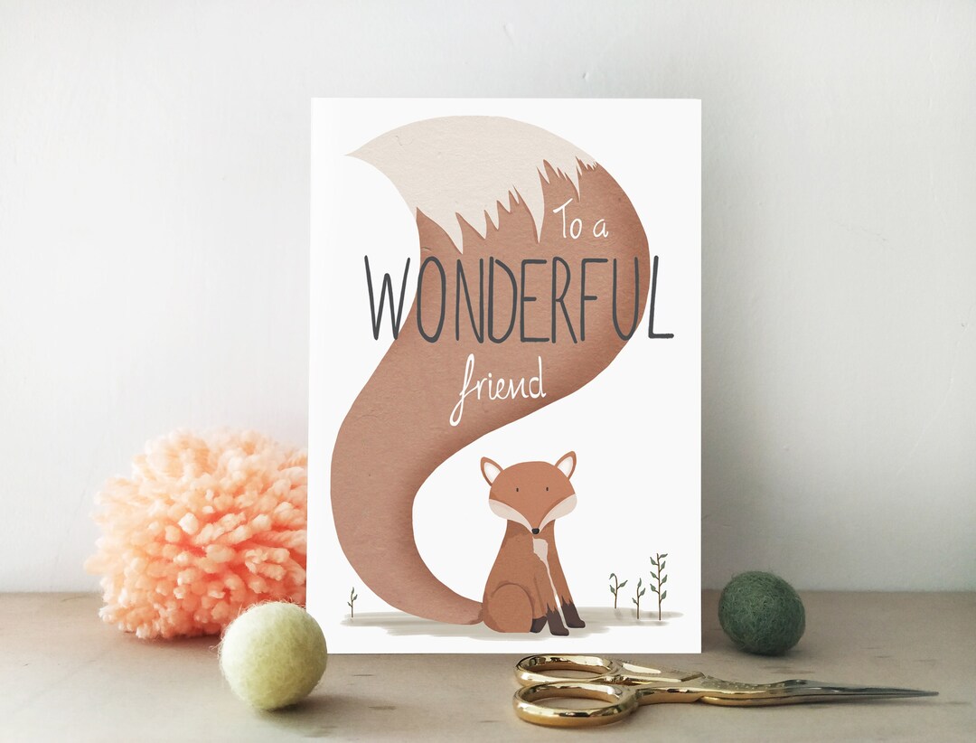 Fuchs Friend Karte Karte für Sie beste Freundin Karte Waldblumenkarte ...
