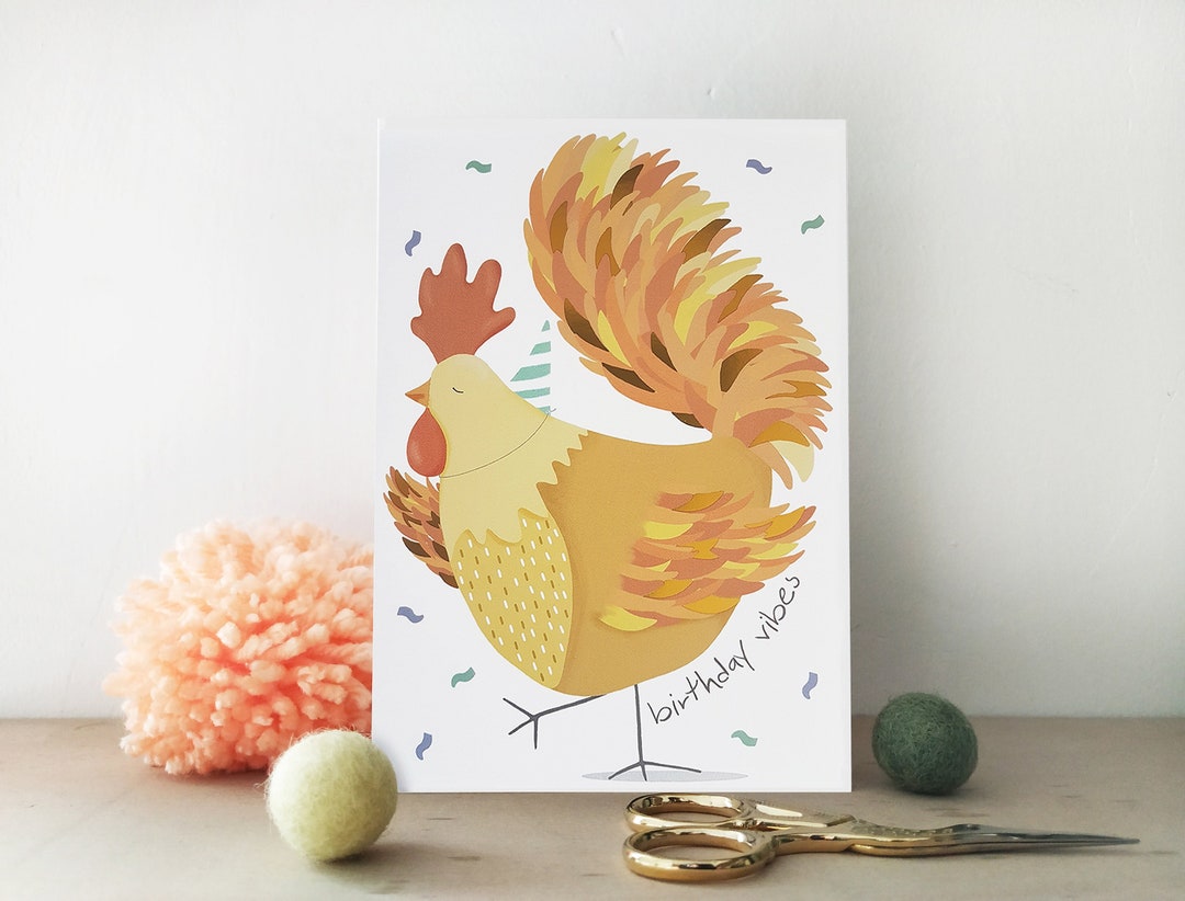 Chicken Birthday Card - Birthday Card for Him - Funky Chicken ...