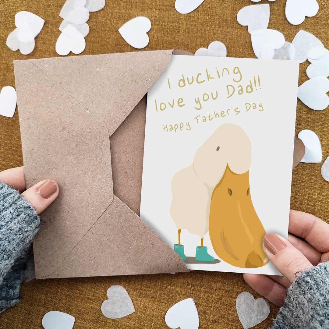 Funny Duck Fathers Day Card Rude Duck Dad Swearing Card for Dad - Etsy