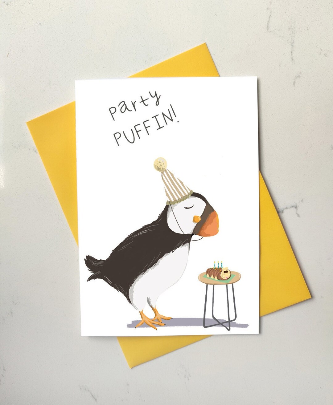Personalised Puffin Birthday Card Funny Bird Card Eco Friendly Card ...