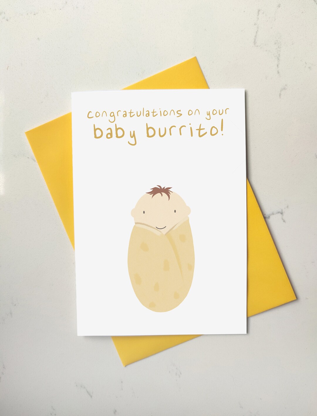 New Baby Burrito Card - Congratulations Card - Etsy
