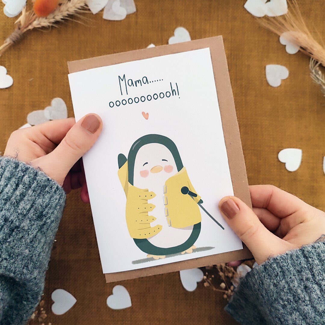Freddie Mercury Mothers Day Card Mama Ooh Penguin Card Mum Queen Eco ...
