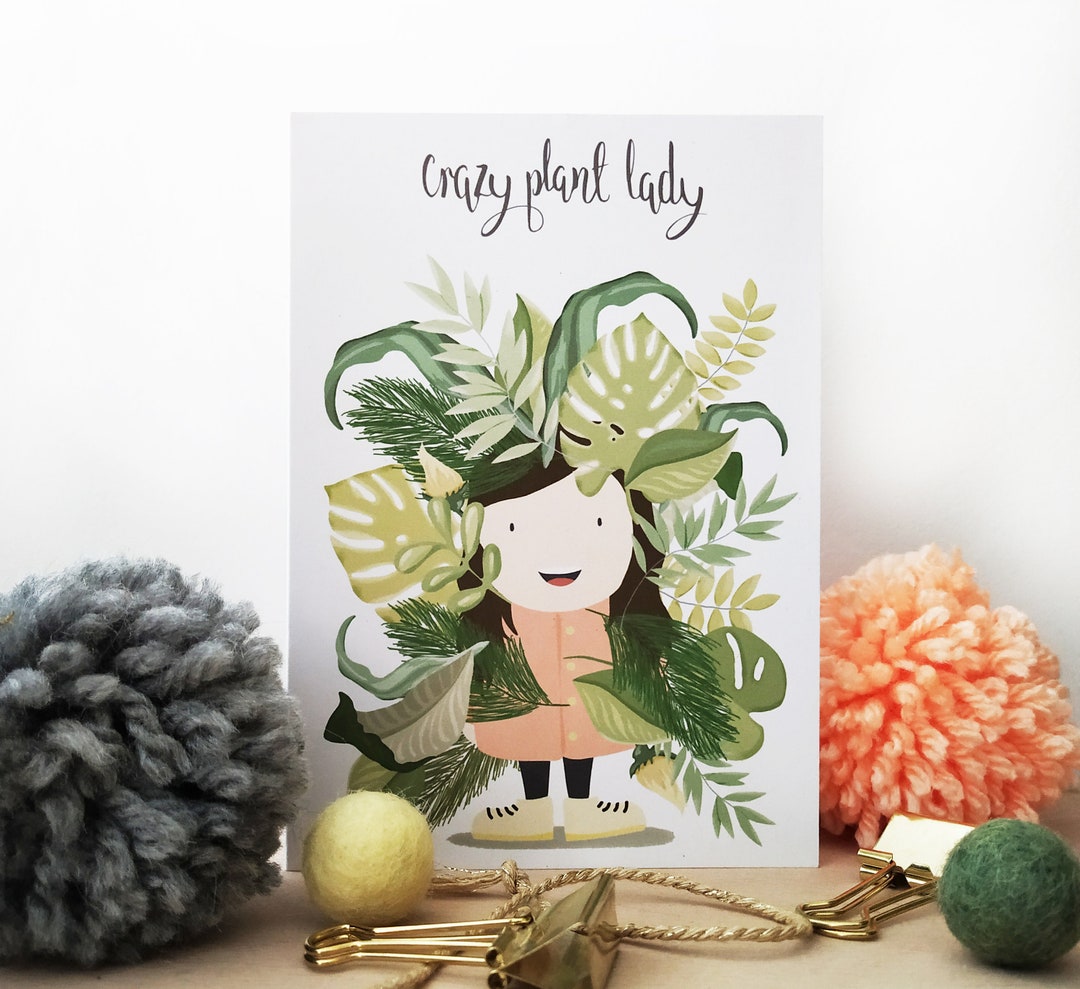 Crazy Plant Lady Card - Birthday Card for Her - Plant Lover Card ...