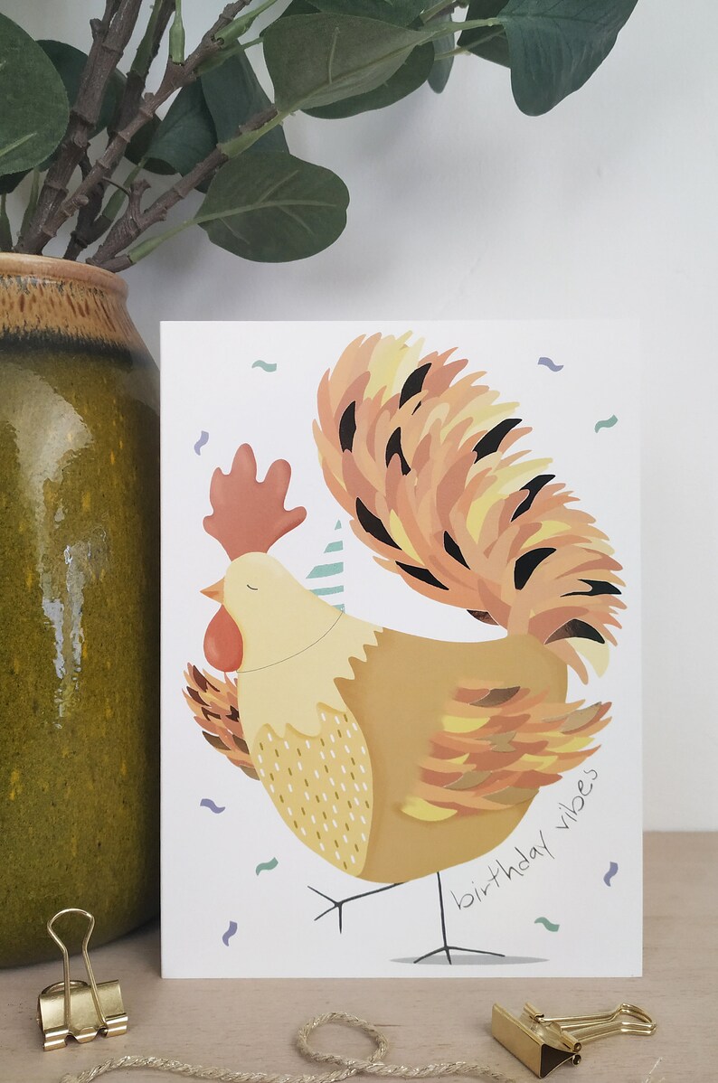 Chicken Birthday Card Birthday Card for Him Funky Chicken - Etsy