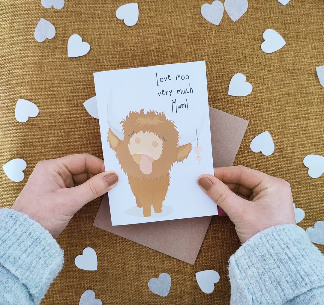Highland Cow Mum Card Mother Birthday Scottish Pun Card Card for Mum - Etsy