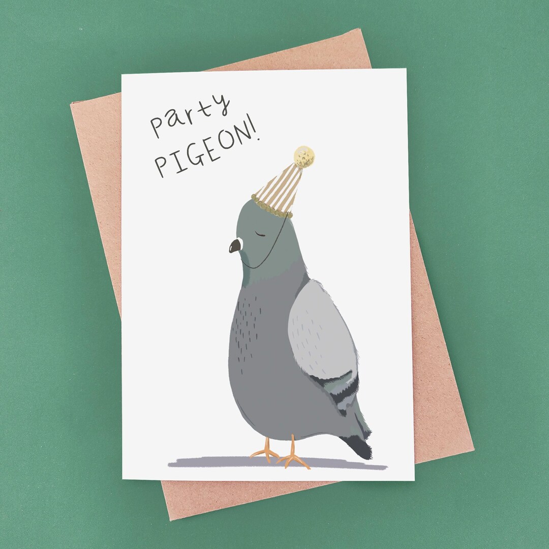 Party Pigeon Birthday Card - for Him - Etsy