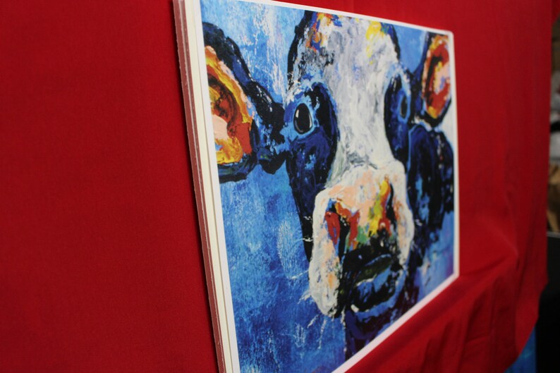 Holstein Print Black & White Cow Print Abstract Blue Cow - Etsy