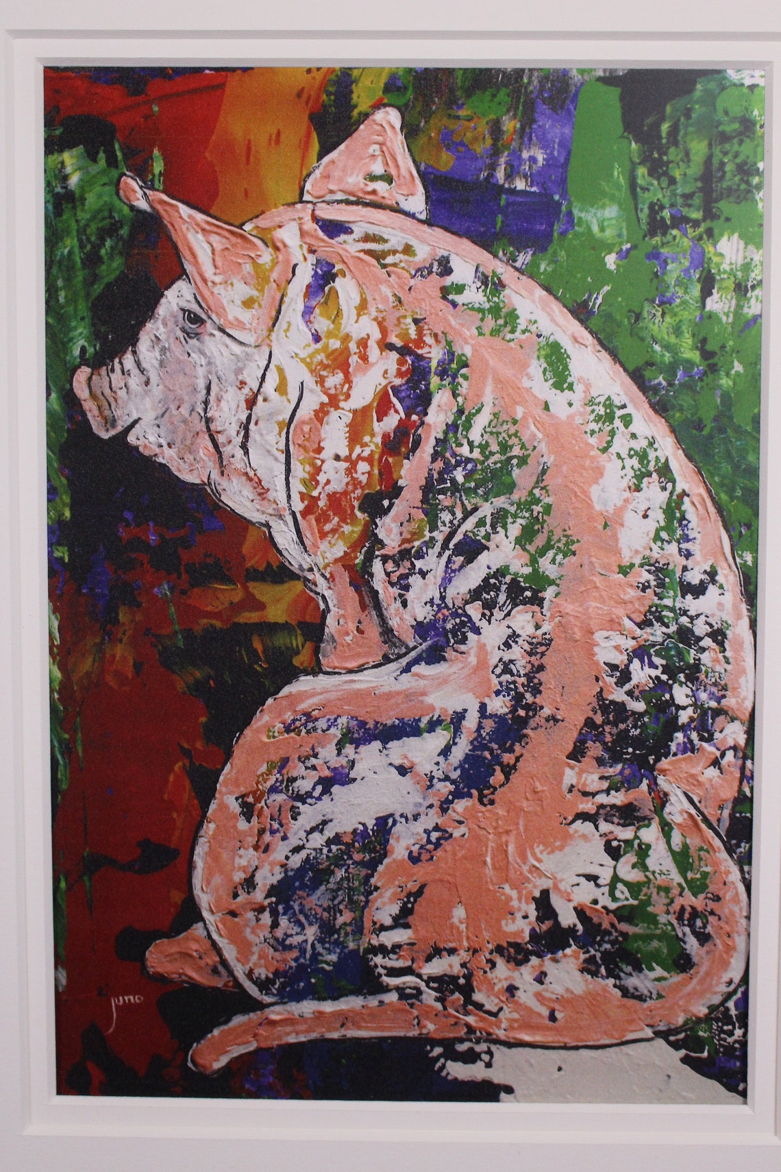 Abstract Pig Painting Multi color abstract Pig Wall Art Pink - Etsy Italia