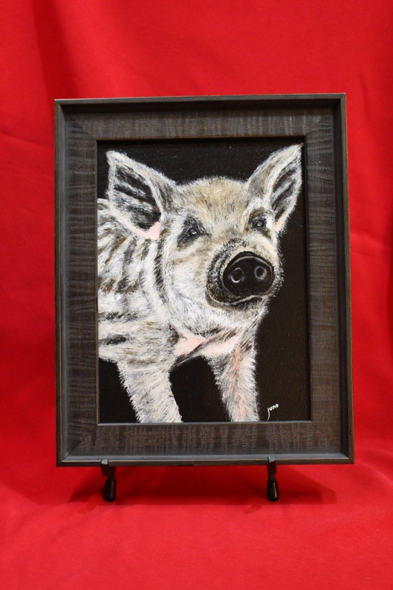 Potbelly Pig Painting Chipmunk Mini Potbelly Pig Original | Etsy
