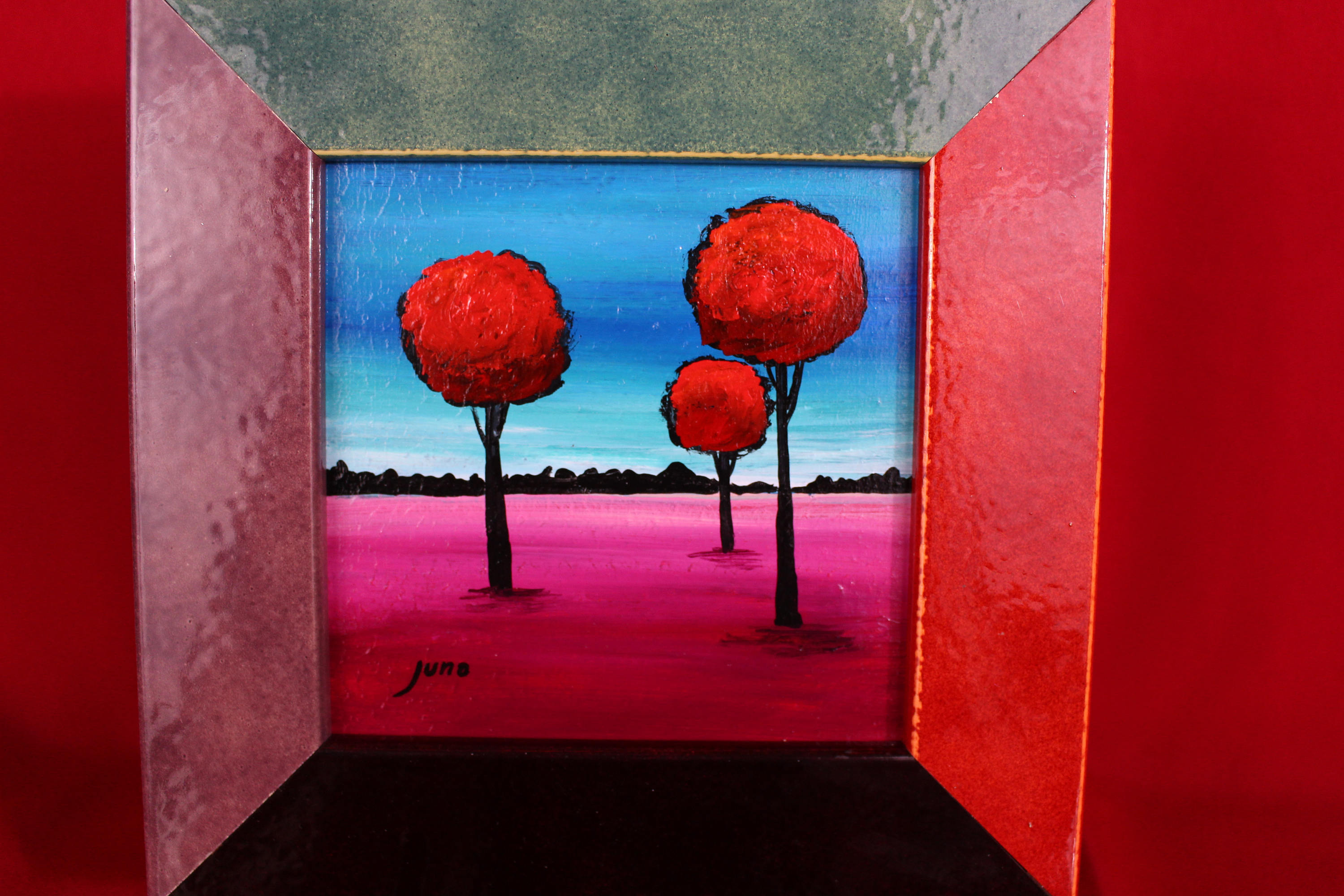 Miniature Framed Tree Landscape Painting Dr. Seuss Style tree | Etsy