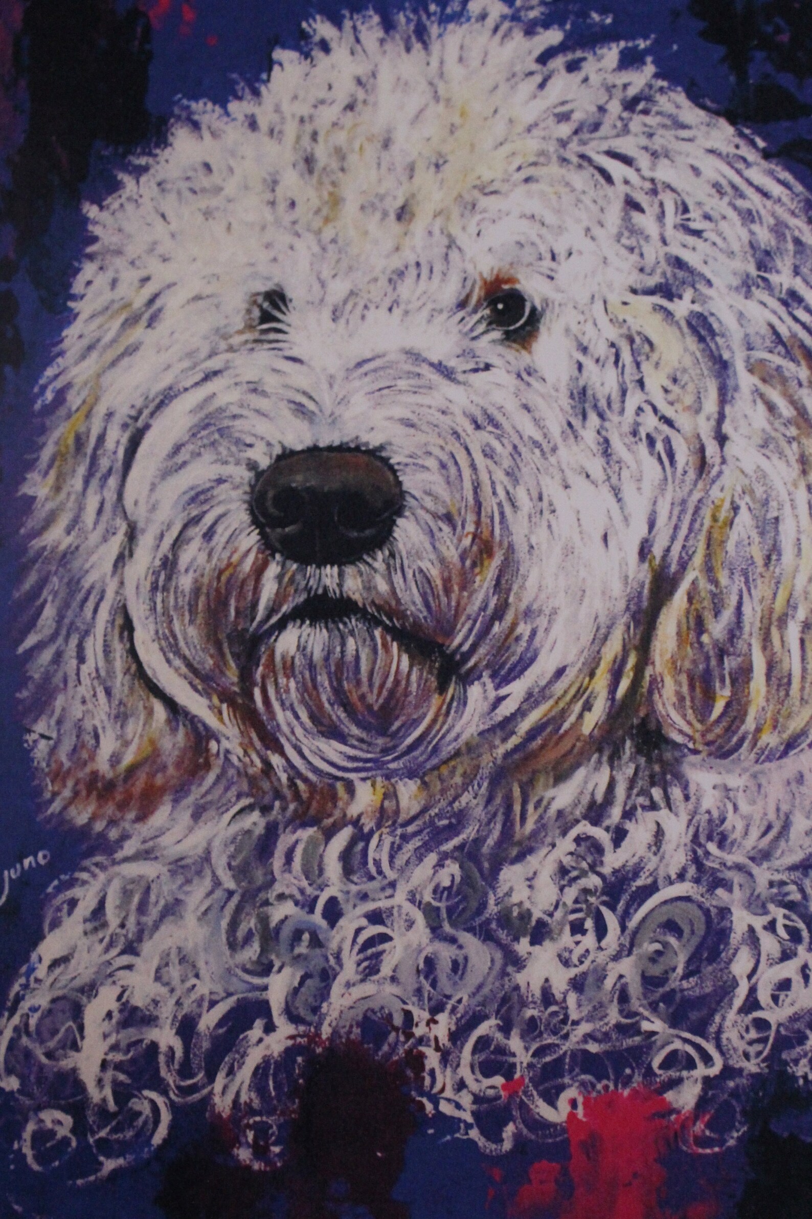 Golden Doodle Matted Print, Abstract Golden Doodle Art. Poodle Art ...