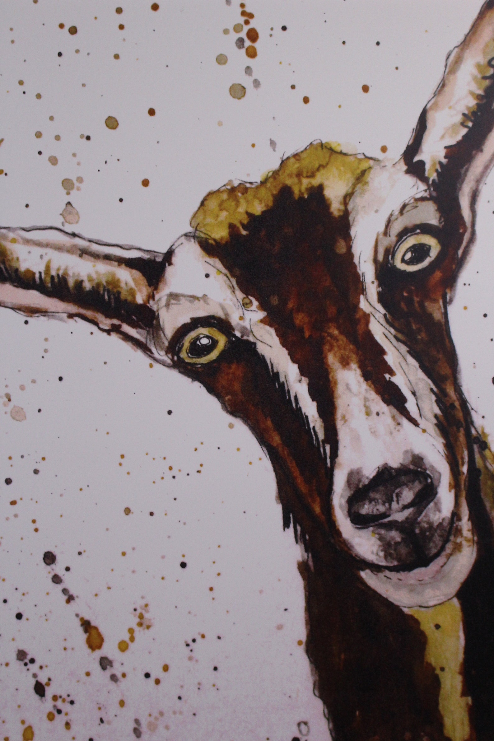 Goat Matted print Abstract Goat Painting Pen & Ink - Etsy.de