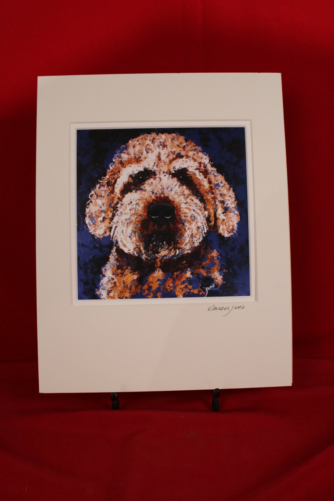 Labradoodle Golden Doodle Matted Print, Abstract Golden Doodle Art ...