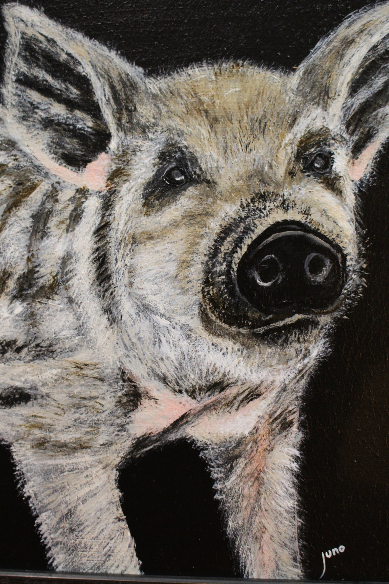 Potbelly Pig Painting Chipmunk Mini Potbelly Pig Original | Etsy