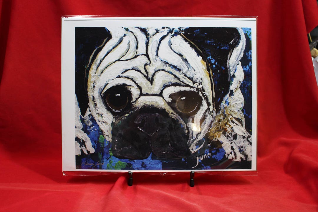Abstract Pug Print, Blue Abstract Pug, Pug Art for Her, Him, Children ...