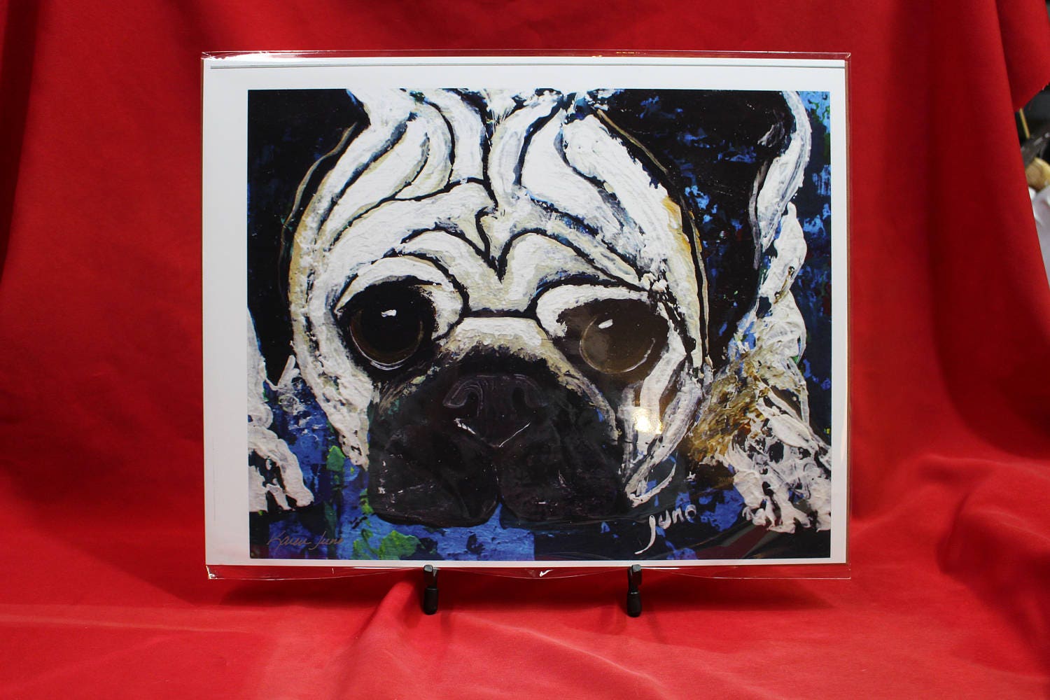 Abstract Pug Print Blue Abstract Pug Pug Art for Her Him - Etsy